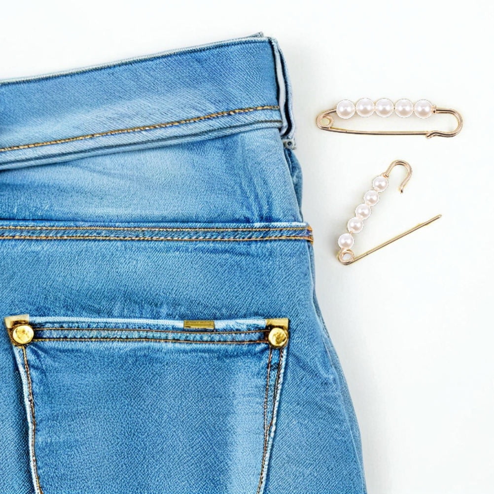 WHAMVOX 10pcs Pants Waist Tightener Safety Pins Adjustable Jean Button ...