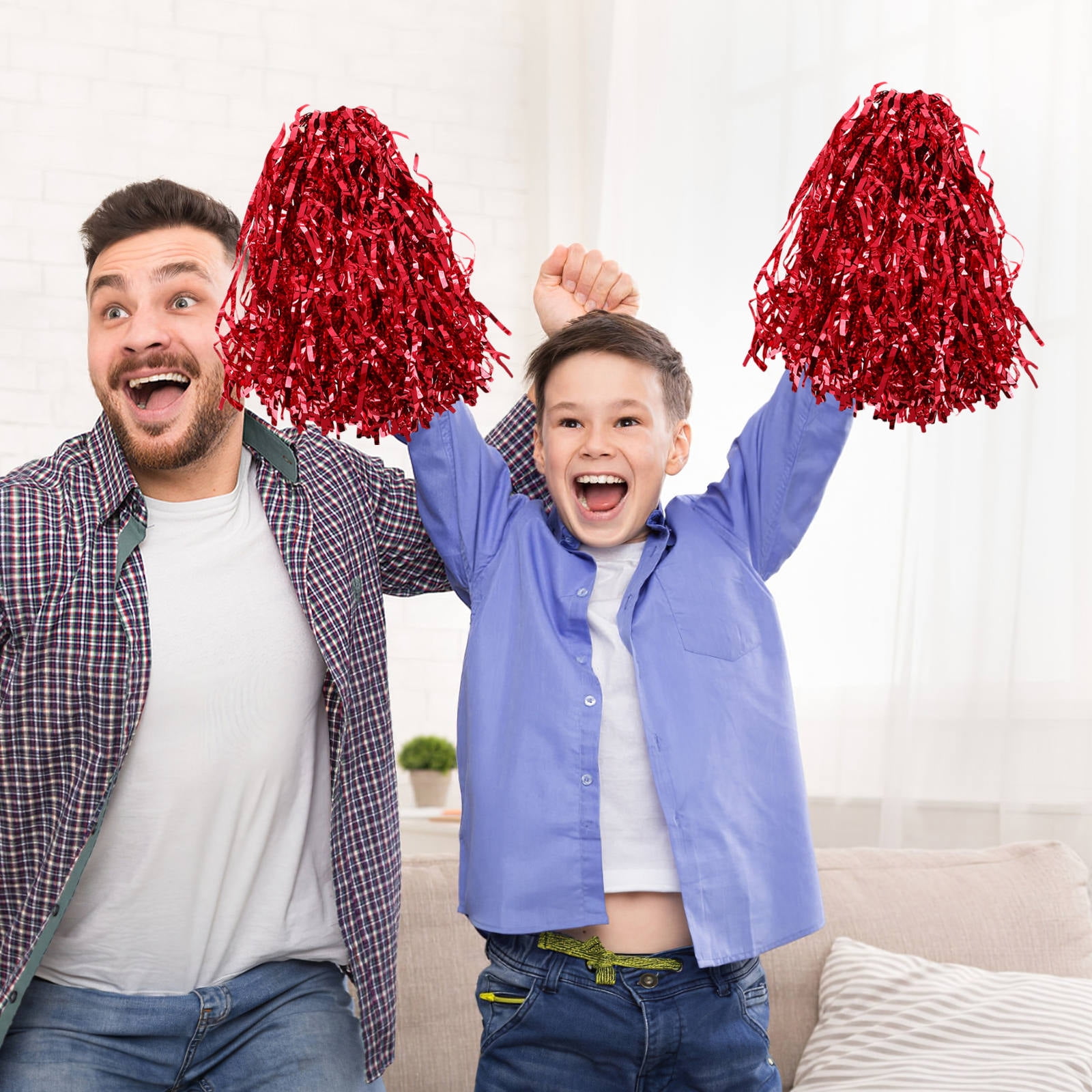 WHAMVOX 10pcs Pvc Cheerleading Pom Poms With Grip Cheerleader Pompoms ...