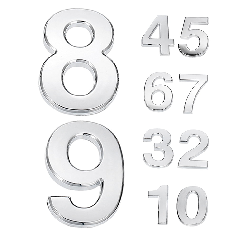 WHAMVOX 10pcs Self-Adhesive Stainless Steel Door Numbers High ...