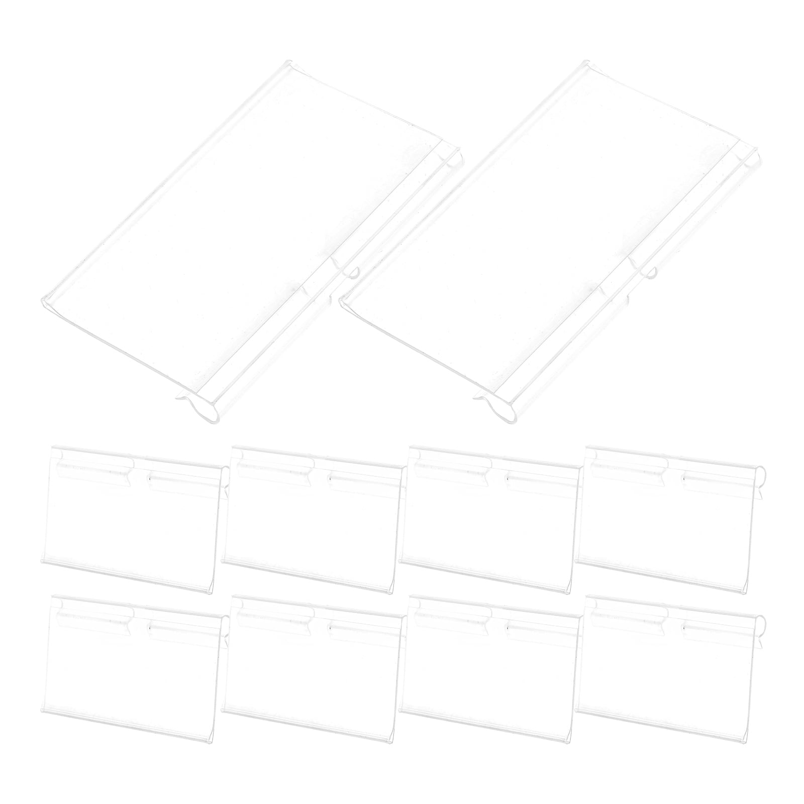 WHAMVOX 10pcs Transparent Pvc Price Tags With Hooks Clear Label Holders ...