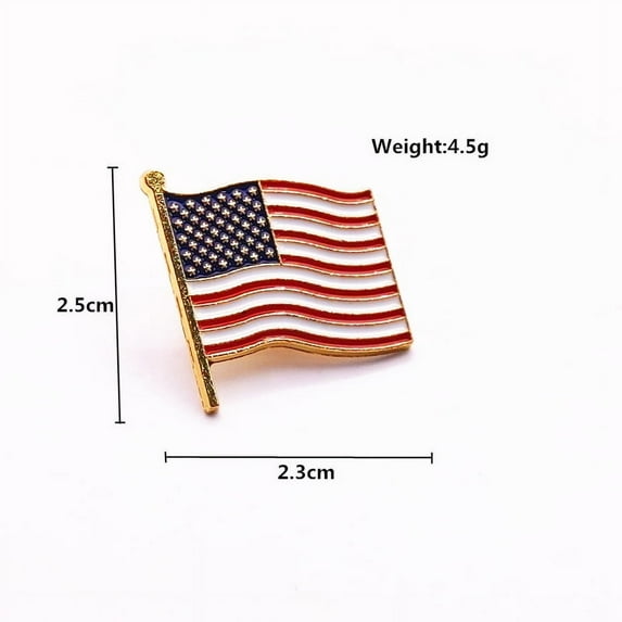 WHAMVOX 10pcs USA Flag Lapel Pins Patriotic Alloy Brooches Independence ...