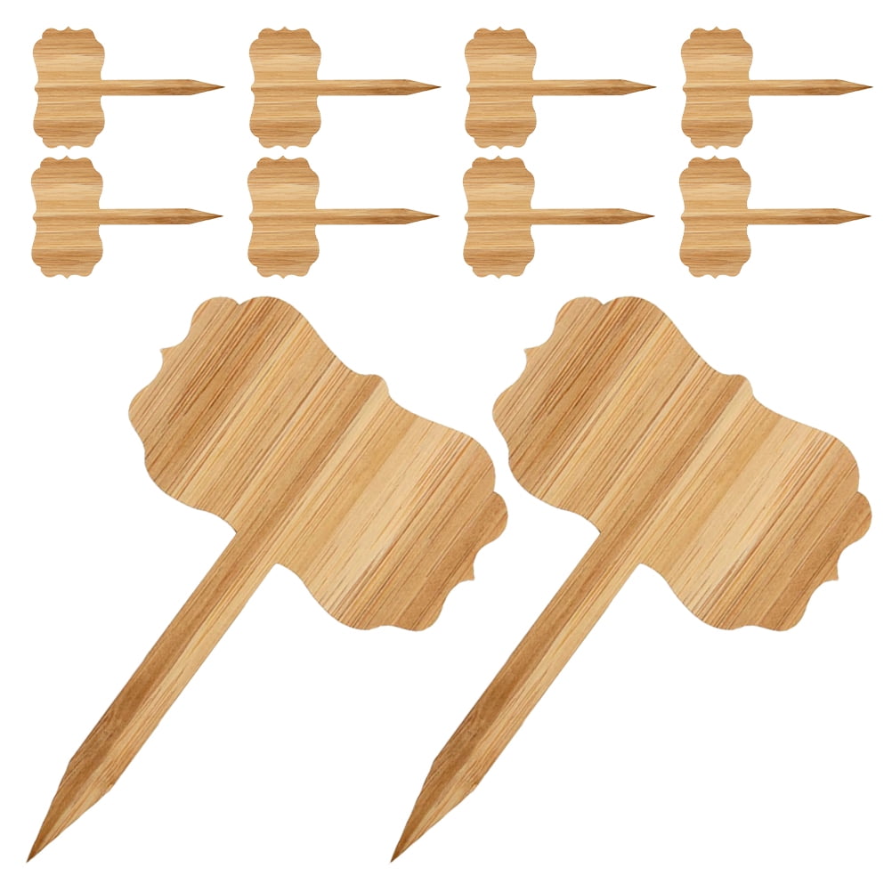 WHAMVOX 10pcs Wooden Plant Label Stakes Garden Sign Boards For ...