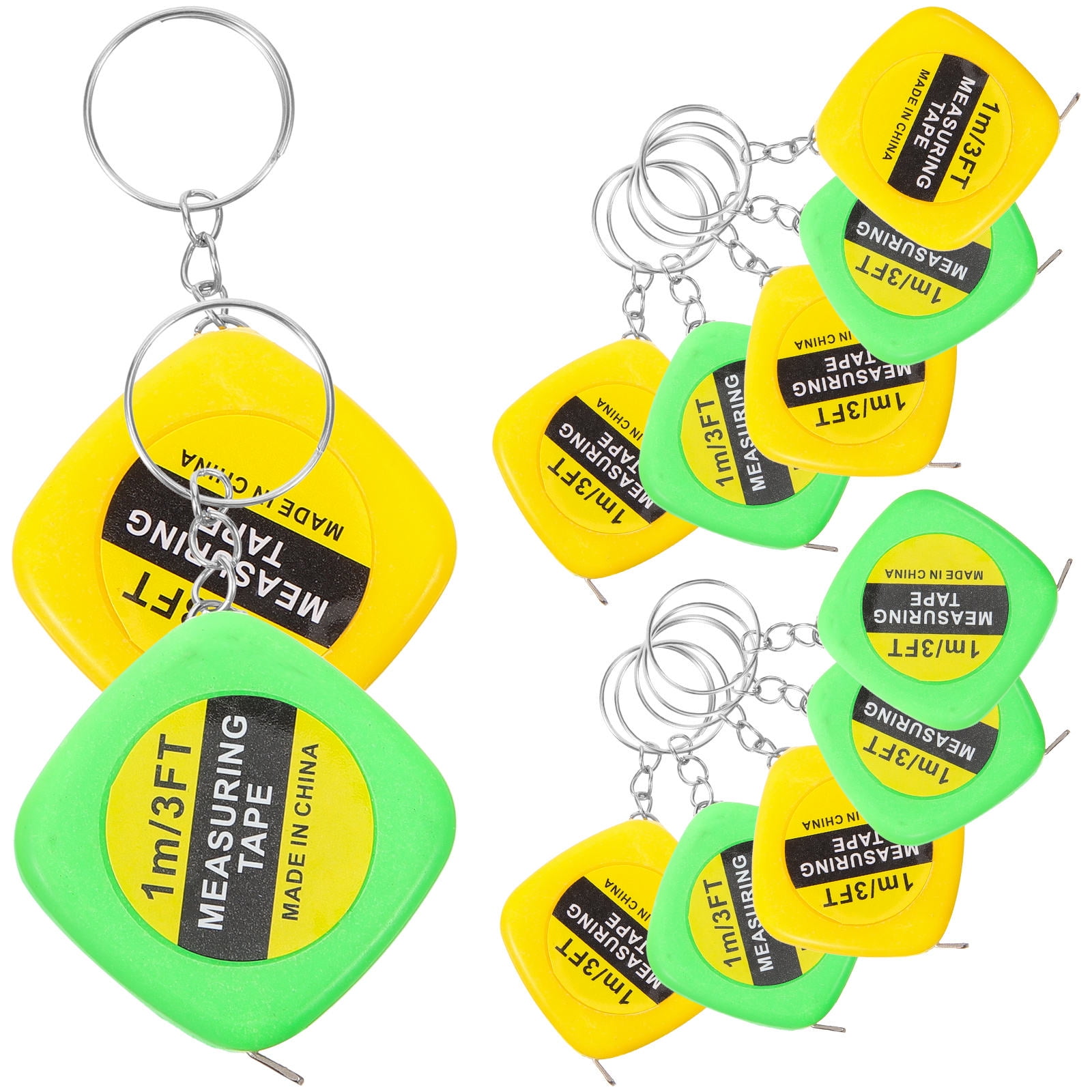 WHAMVOX 12 PCS Retractable Ruler Tape Key Measure Keychain Outdoor Use ...