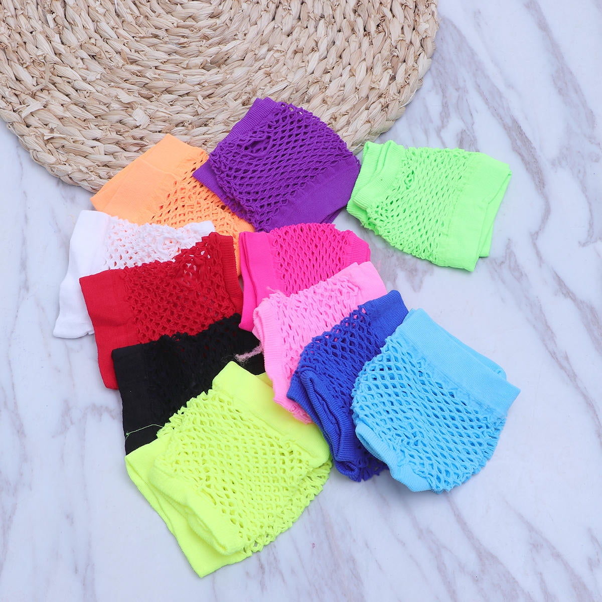WHAMVOX 12 Pair Fishnet Gloves Easy to Wash Assorted Color Men and ...