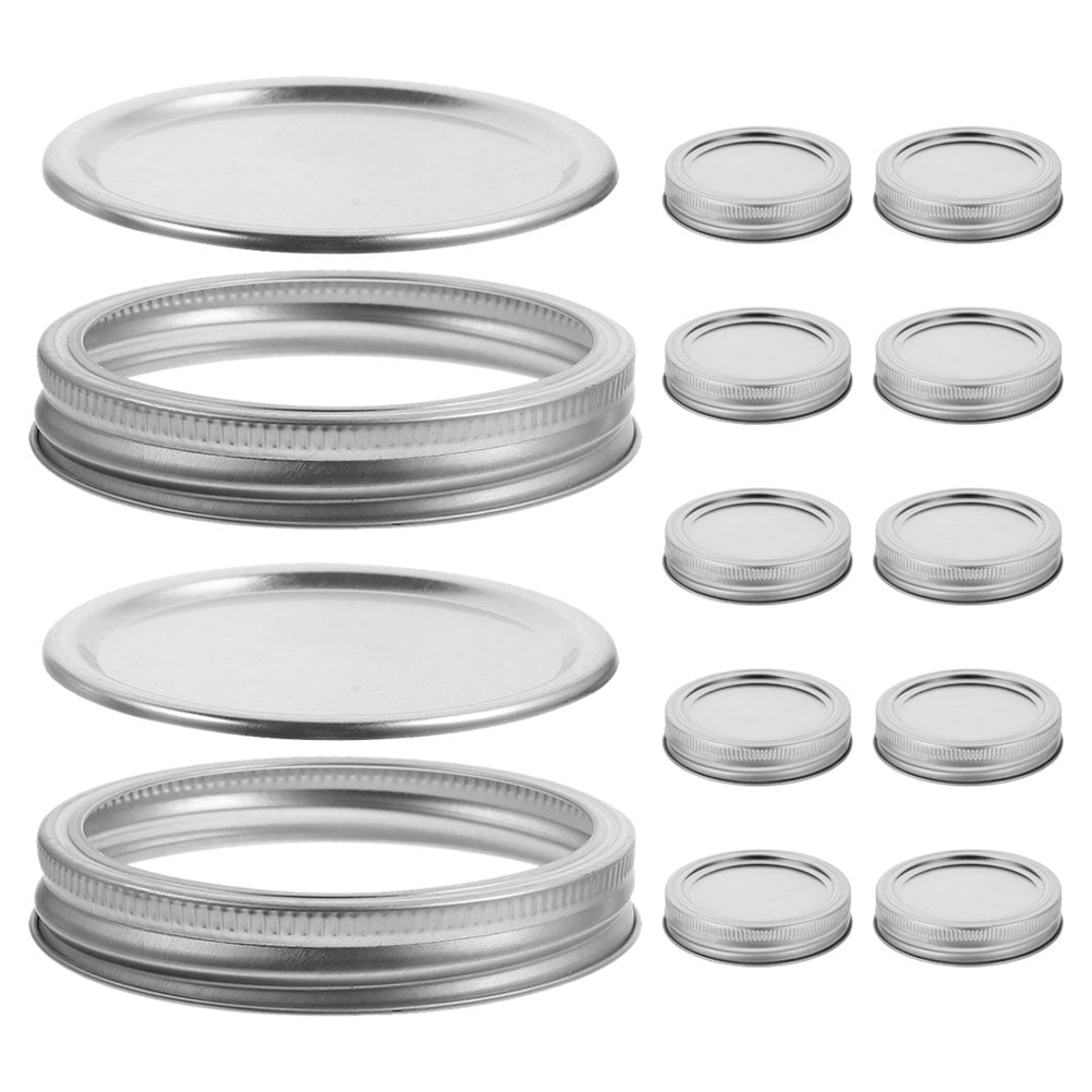 WHAMVOX 12 Pcs Canning Lids With Rings Metal Regular Mouth Jar Lids ...