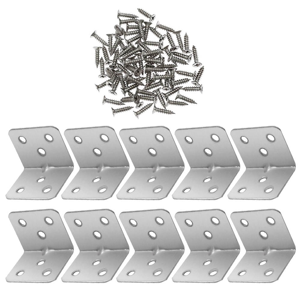 WHAMVOX 12 Pcs Corner Angle Holder Stainless Steel Brace Angled Bracket ...
