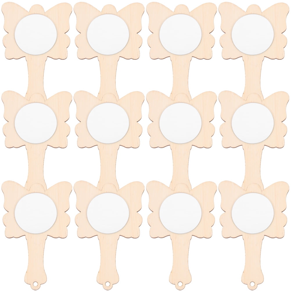 WHAMVOX 12 Pcs DIY Handheld Mirrors Vanity Unpainted Child - Walmart.com