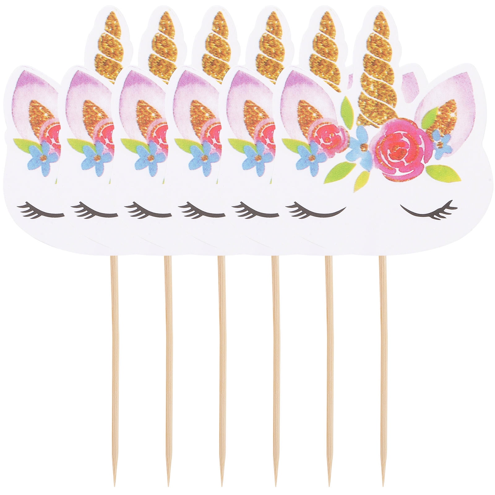 WHAMVOX 12 Pcs Edible Horns Cake Insert Exquisite Toppers Double-sided ...