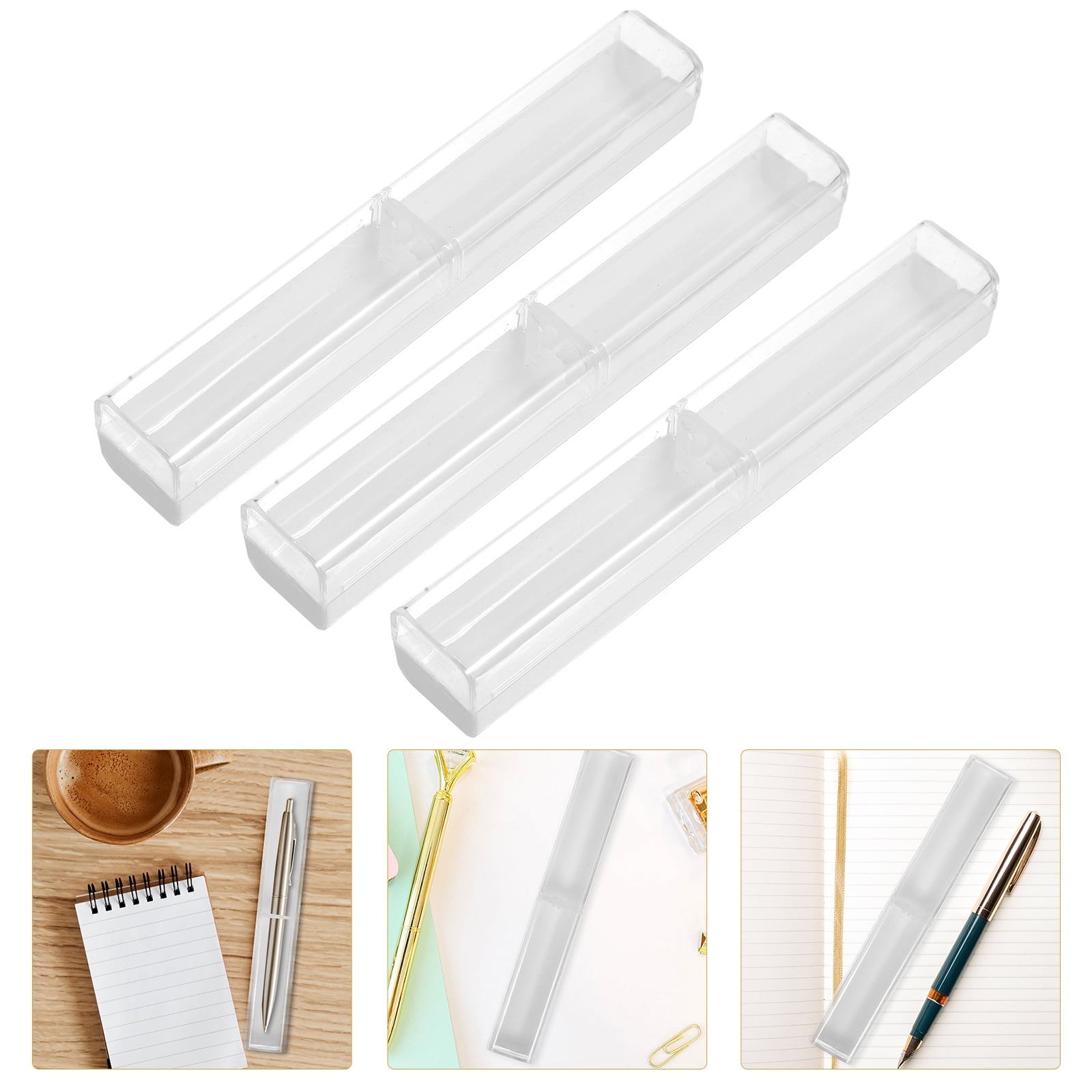 WHAMVOX 12 Pcs Empty Single Pen Display Case Holder Transparent Pencil ...