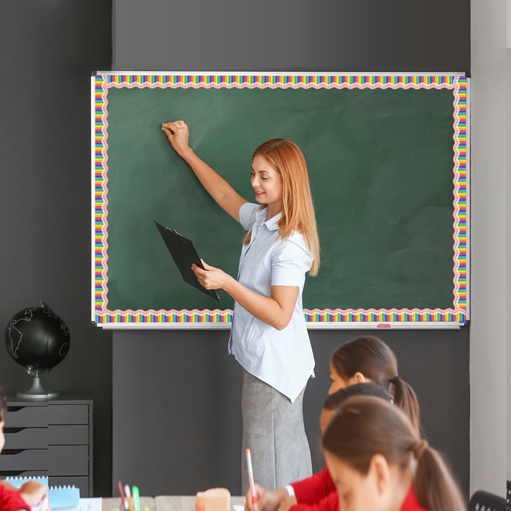 WHAMVOX 12 Pcs Magnetic Bulletin Board Borders for Classroom Decorative ...