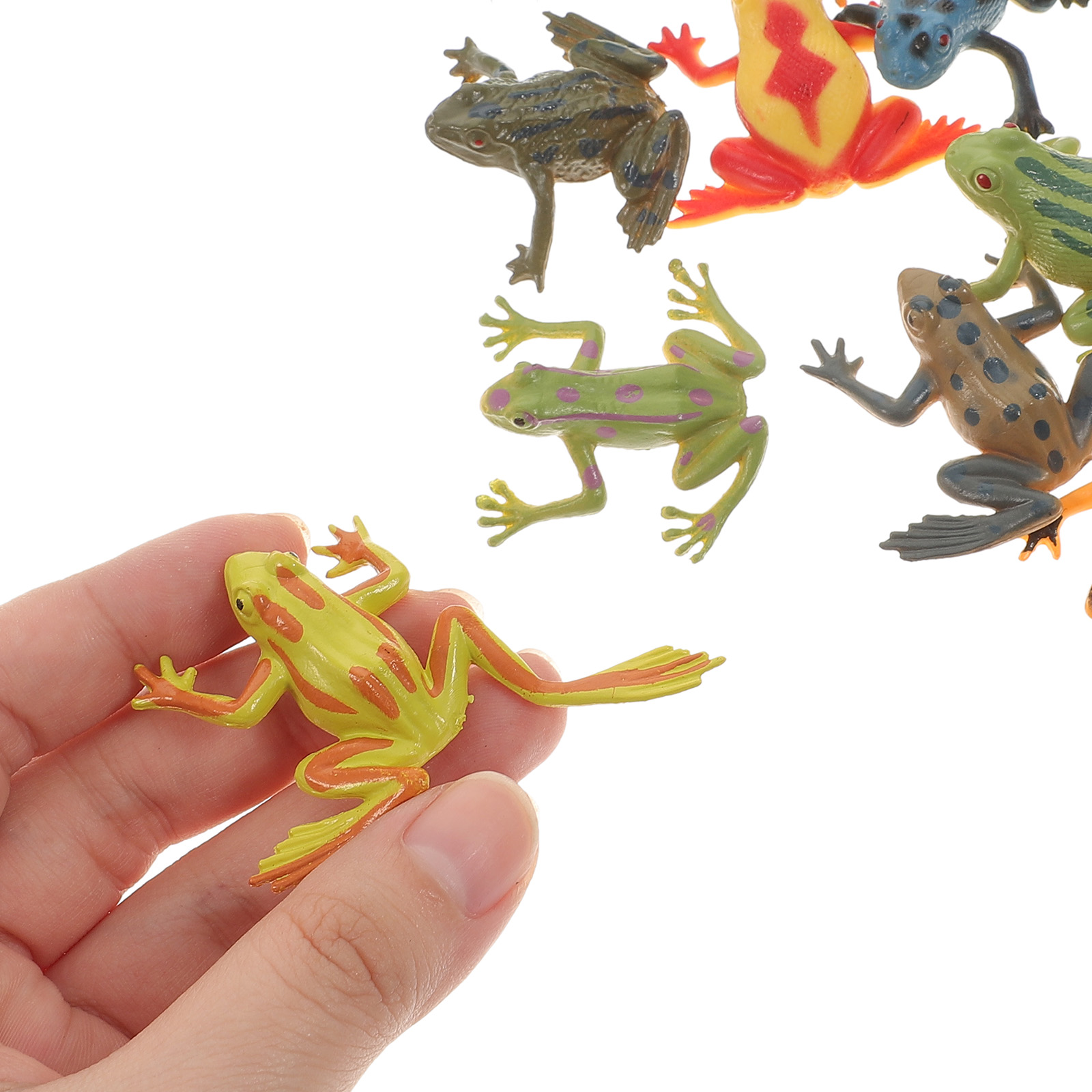 WHAMVOX 12 Pcs Mini Frog Figures Toy Simulation Model Assorted Color ...