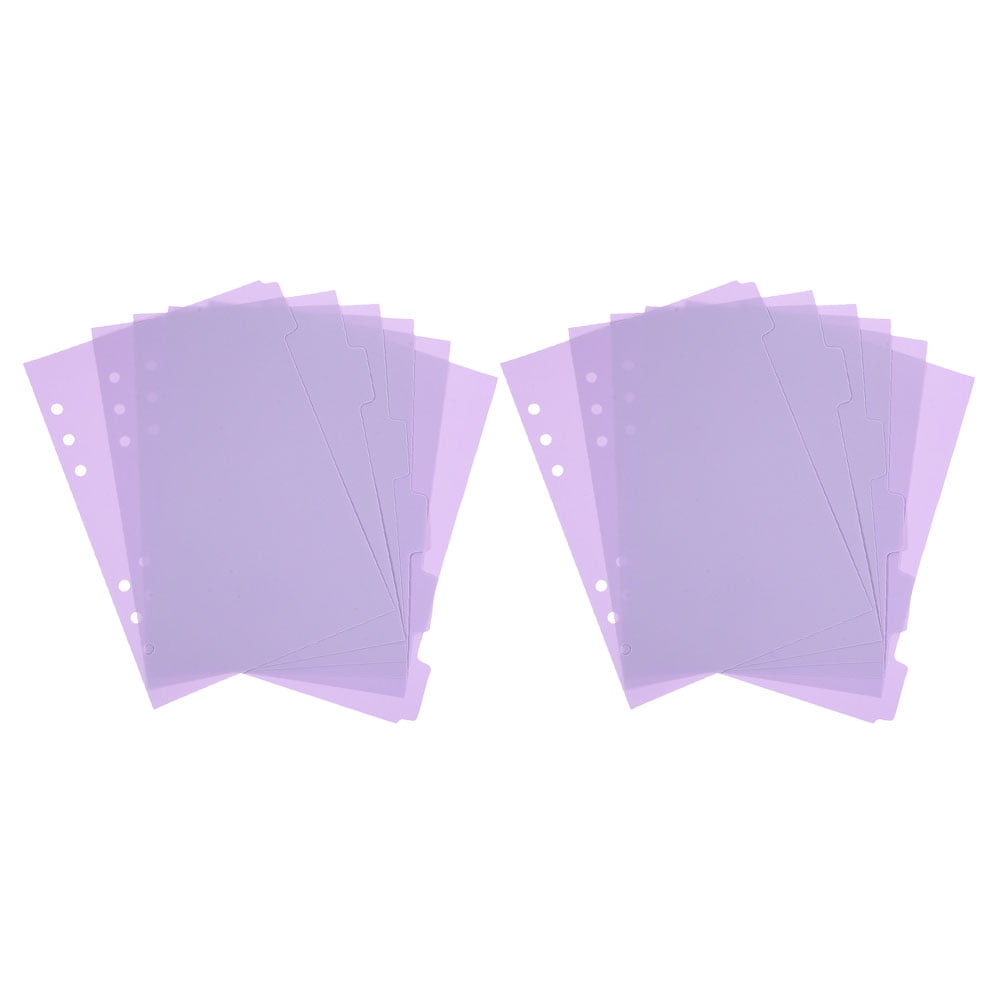 WHAMVOX 12 Pcs Personal Dividers Binder Separators Clear Tabs Purple ...