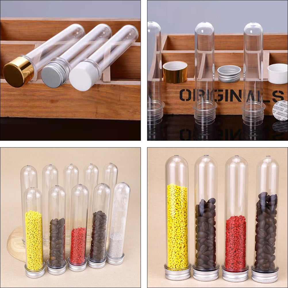 WHAMVOX 12 Pcs Tube Container Vials Candy Jars with Lids Silver ...