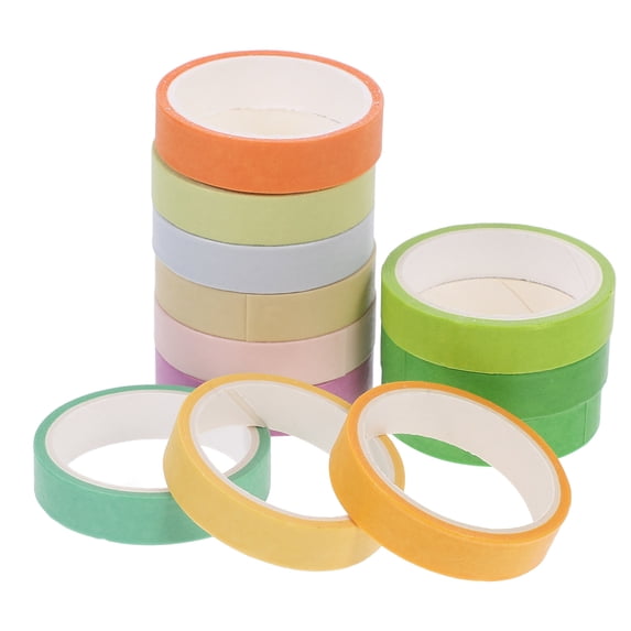 WHAMVOX 12 Rolls Crafting Tapes Solid Color Washi Tape Travel Office ...