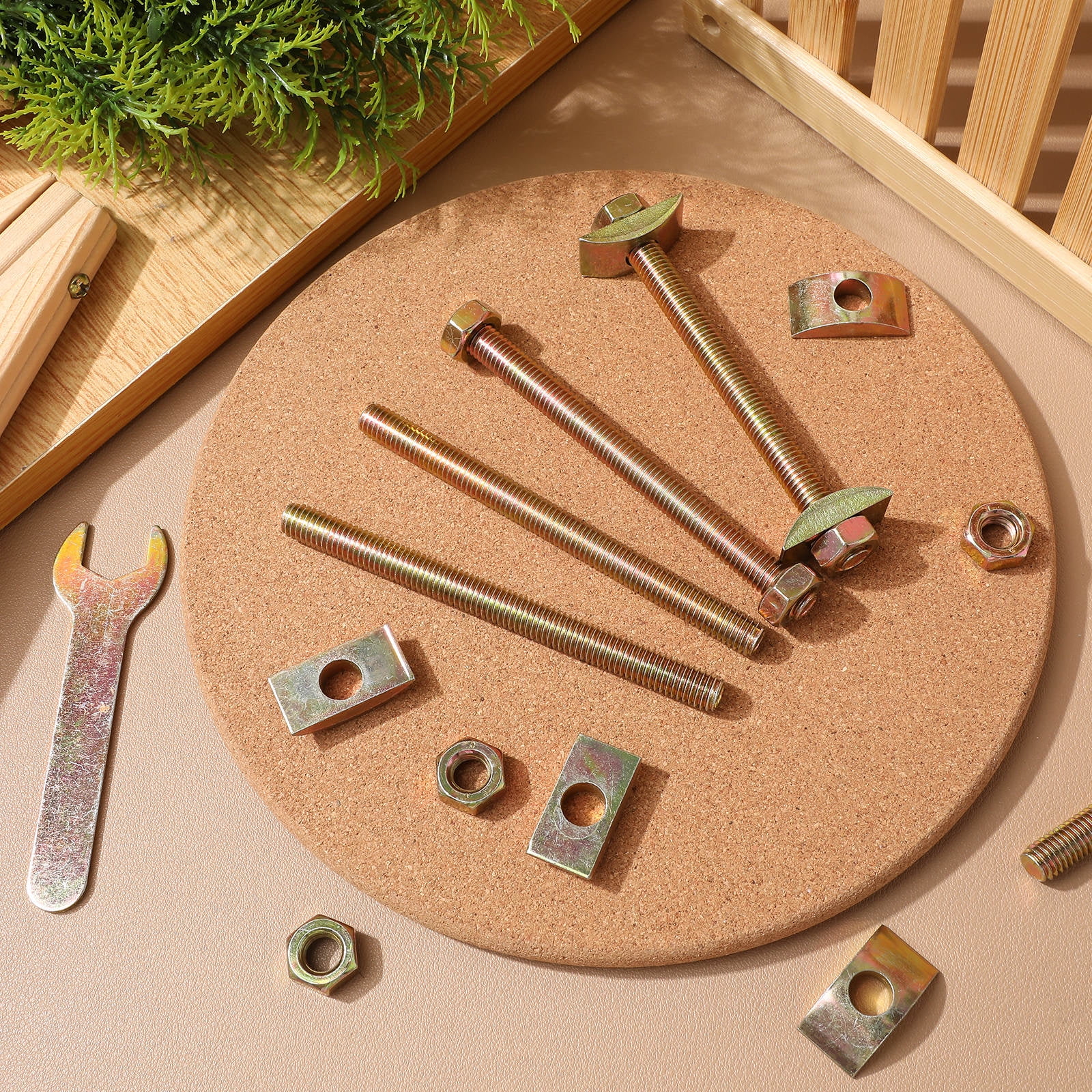 WHAMVOX 12 Sets Connector Bolts Butcher Block Table Top Countertop ...