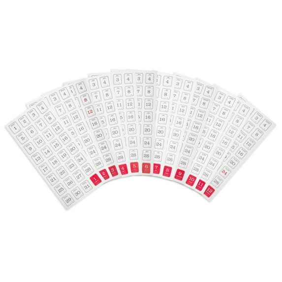 WHAMVOX 12 Sheets Adhesive Calendar Stickers Multi-function Planner ...