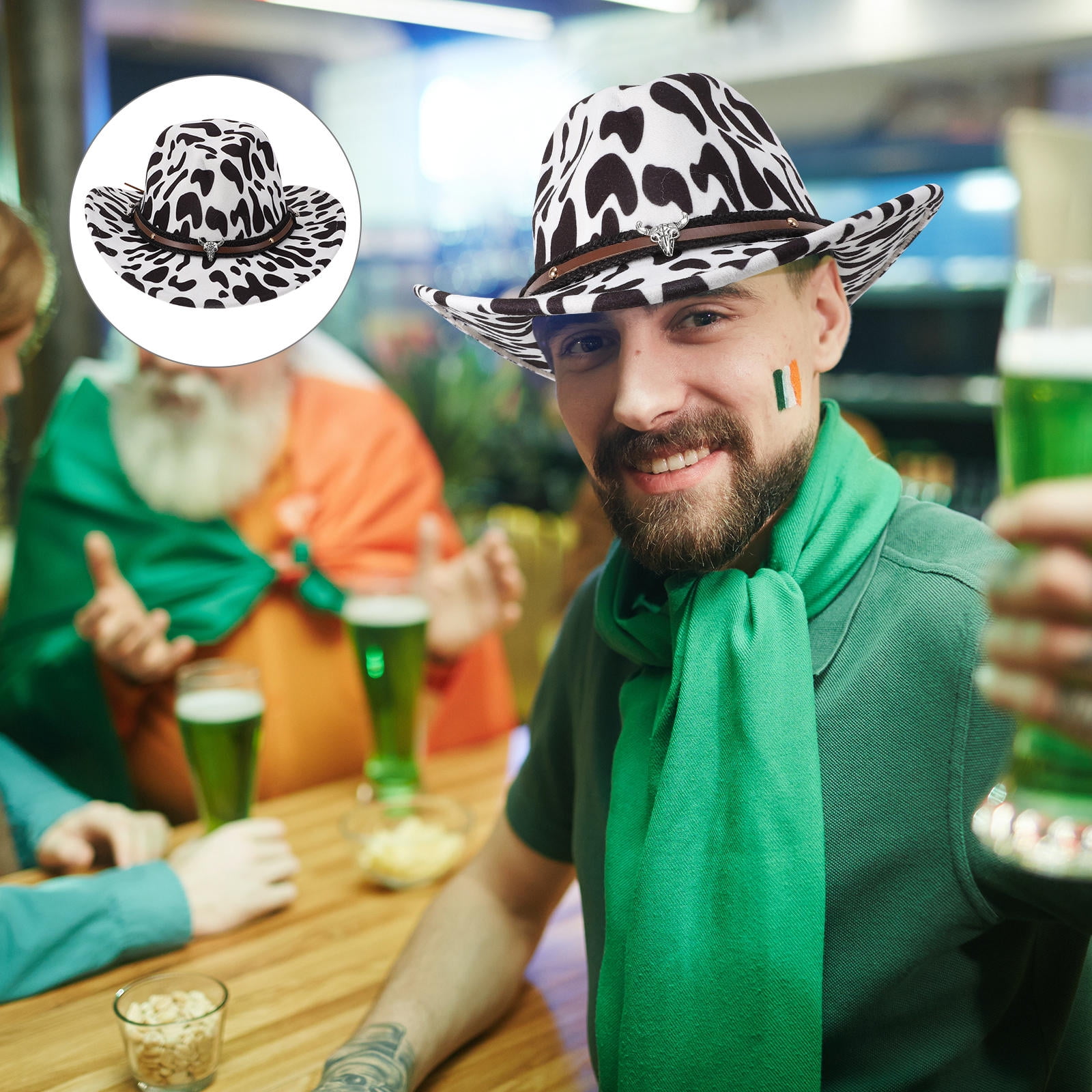 WHAMVOX 12Pack Hat Props Multi Colored Woolen Cowboy Hat For ...