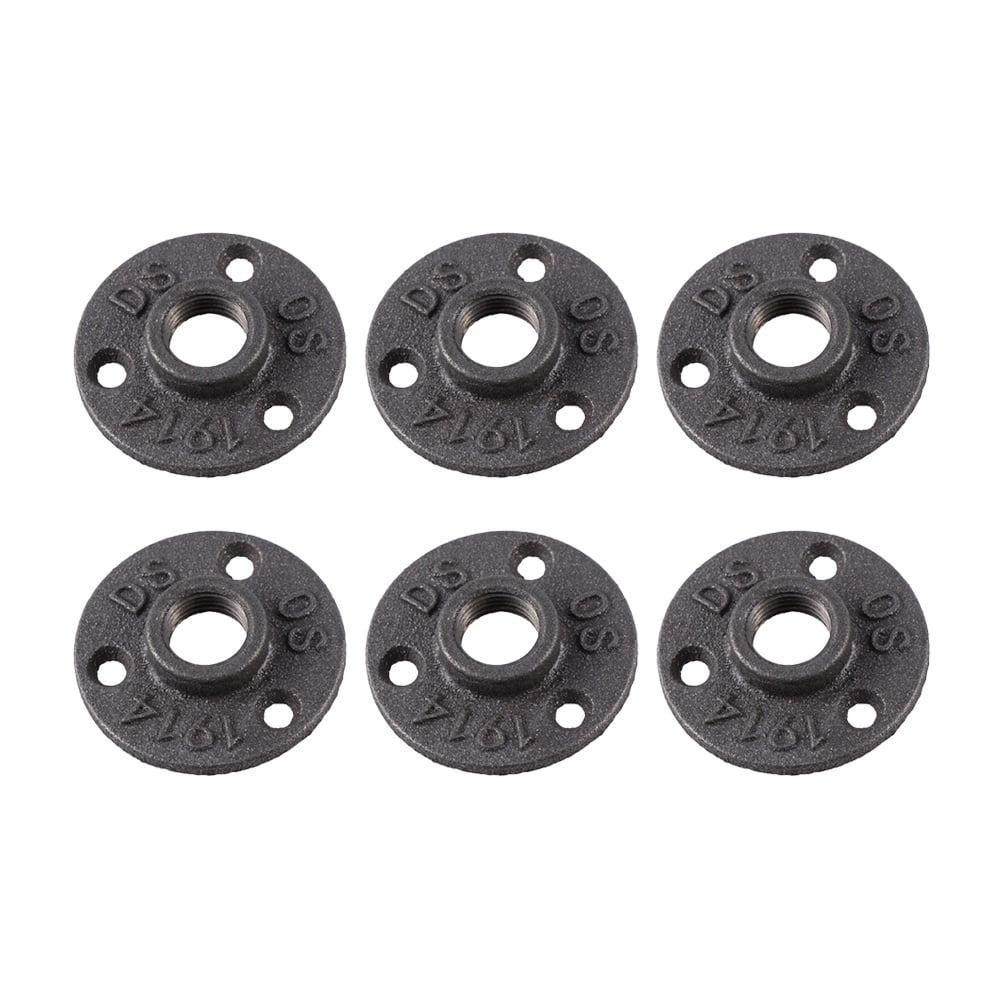 WHAMVOX 12Pcs 1/2" Black Malleable Cast Iron Fittings Floor Flange ...