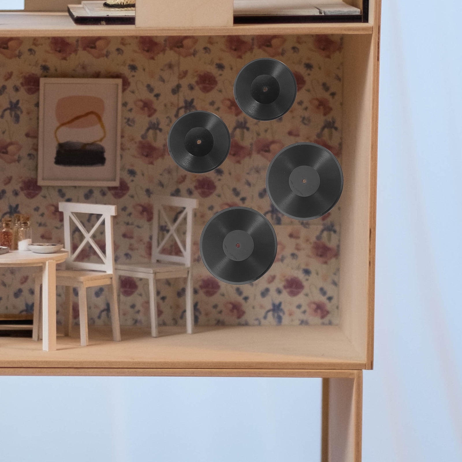 WHAMVOX 12Pcs Doll House Furniture Mini Vinyl Records Plastic ...