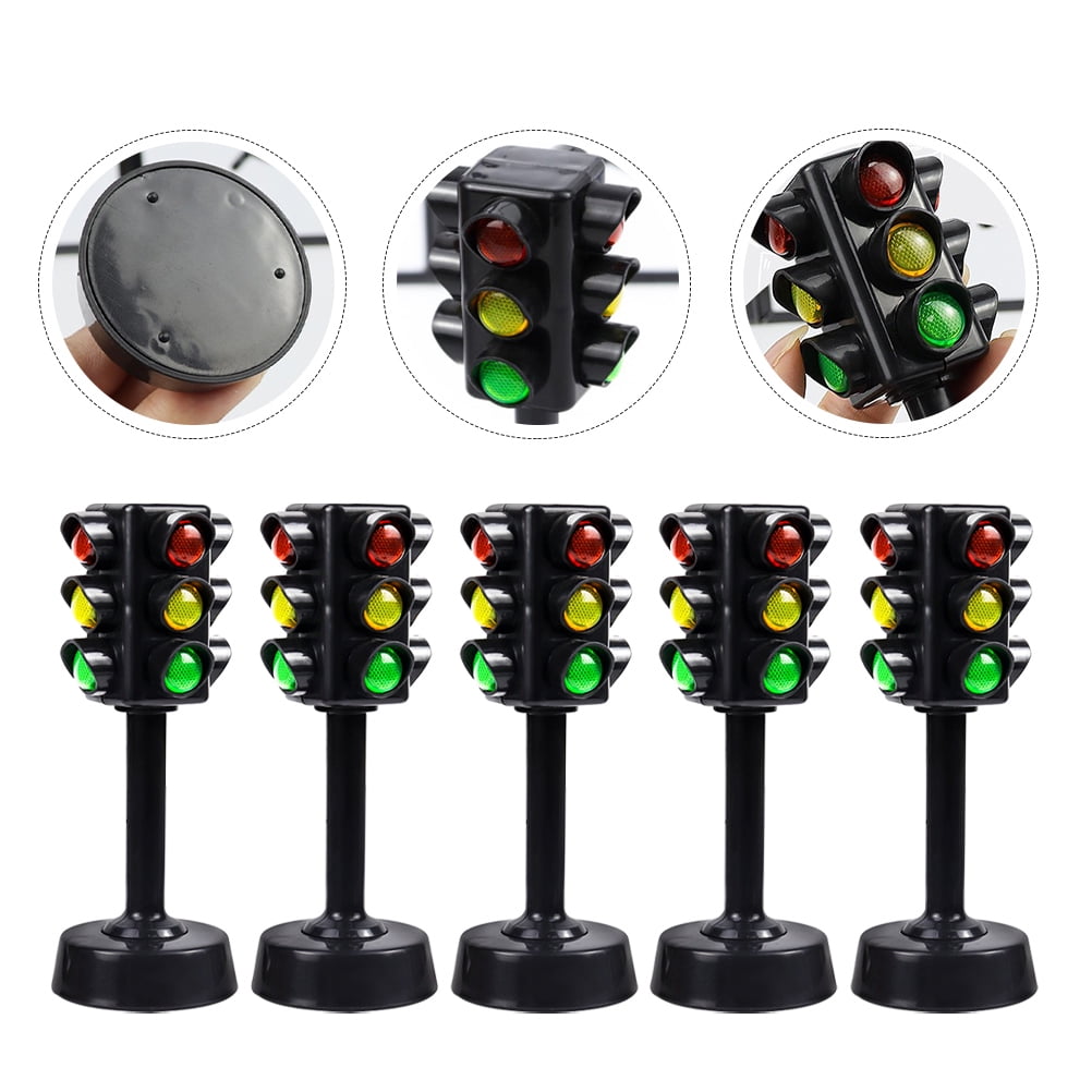 WHAMVOX 12Pcs Traffic Signal Light Toy Assorted Color For Kids Teaching Traffic Knowledge 4.5x11 ...