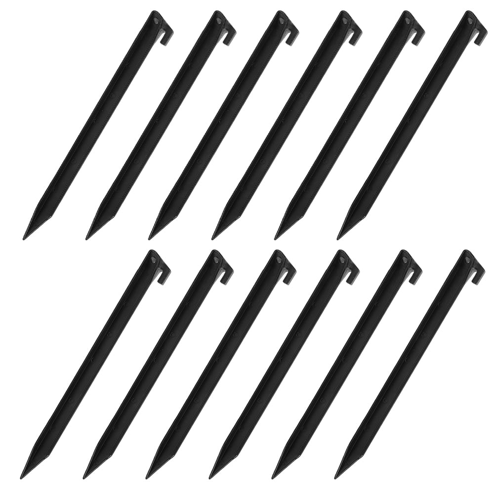 WHAMVOX 12Set Heavy Duty Stakes for Courtyard Decoration Black Plastic ...