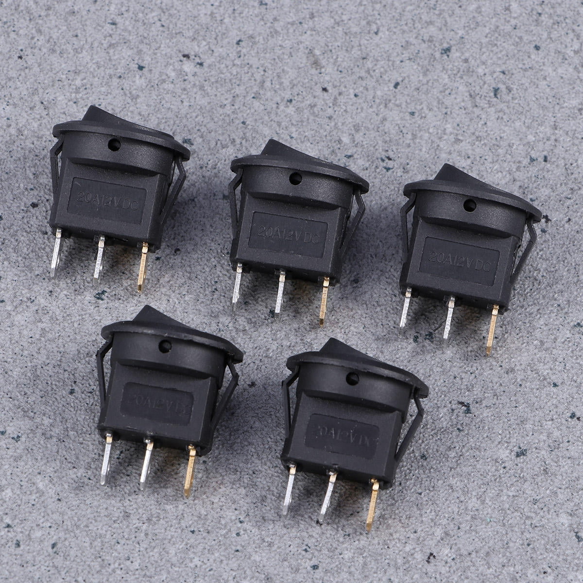 WHAMVOX 12V Push Button Switch 3 Pin ABS Plastic Black for Car Motorcycle Boat 16A Rated Current ...