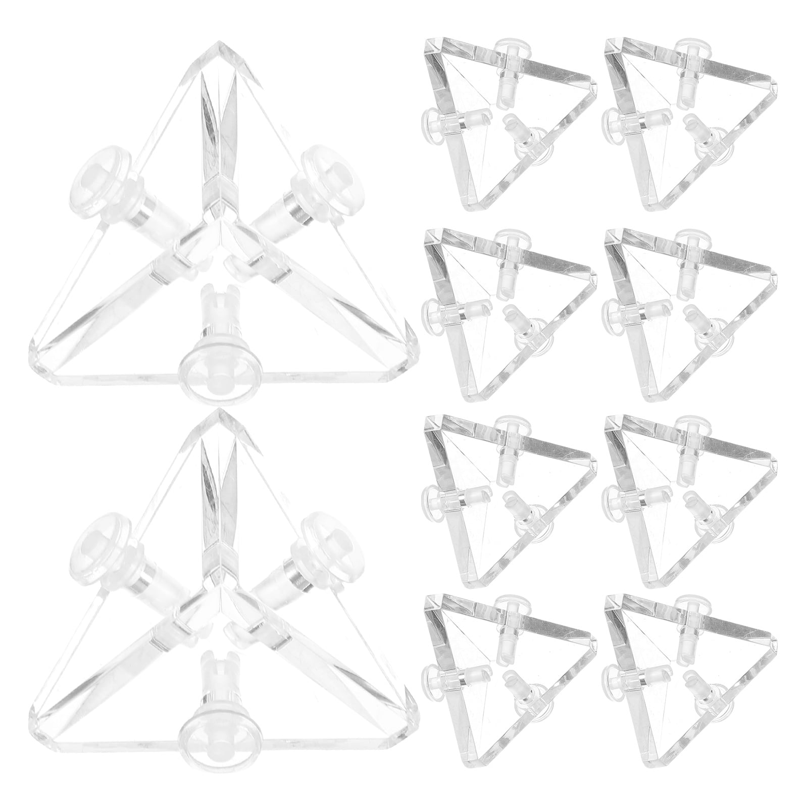 WHAMVOX 12pcs Acrylic Display Cabinet Triangle Connector Assembly ...