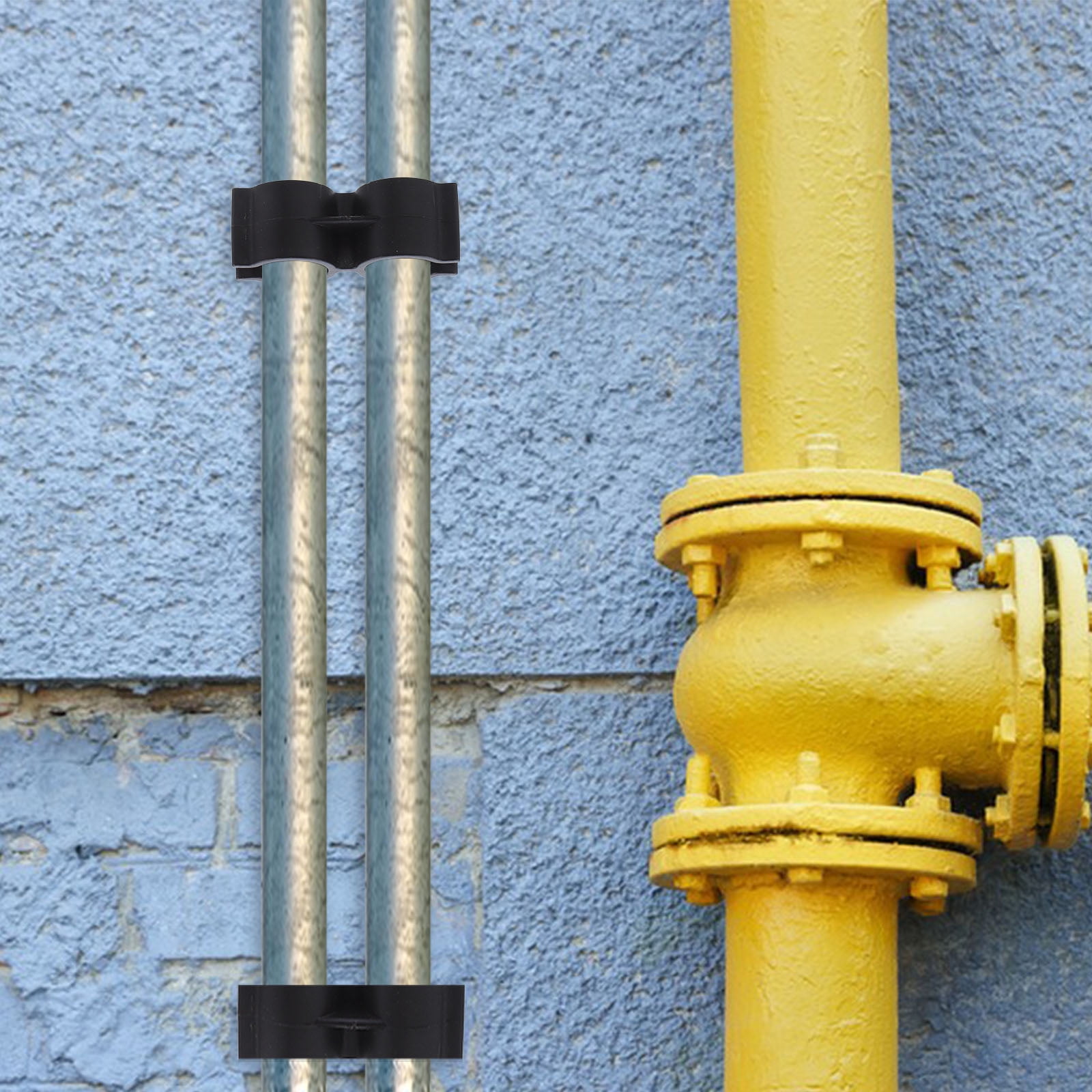 WHAMVOX 12pcs Black Double Port Pipe Clamps Heavy Duty Plastic Shelf ...