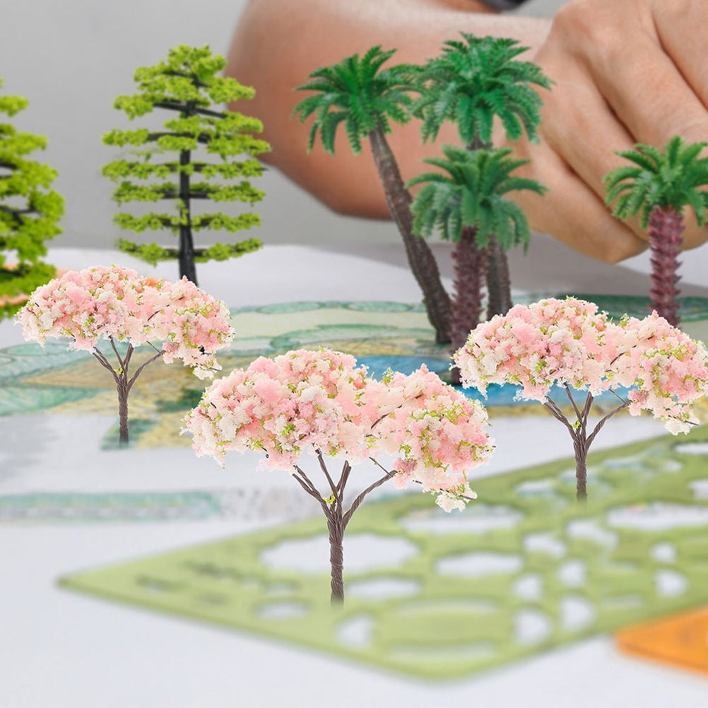 WHAMVOX 12pcs Miniature Cherry Blossom Trees Lifelike Mini Faux Cherry ...