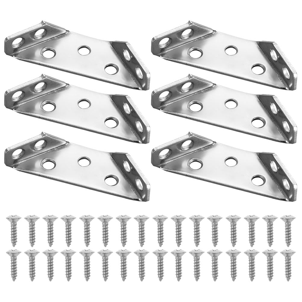 WHAMVOX 12pcs Stainless Steel Corner Brackets with Screws Angle Corner ...