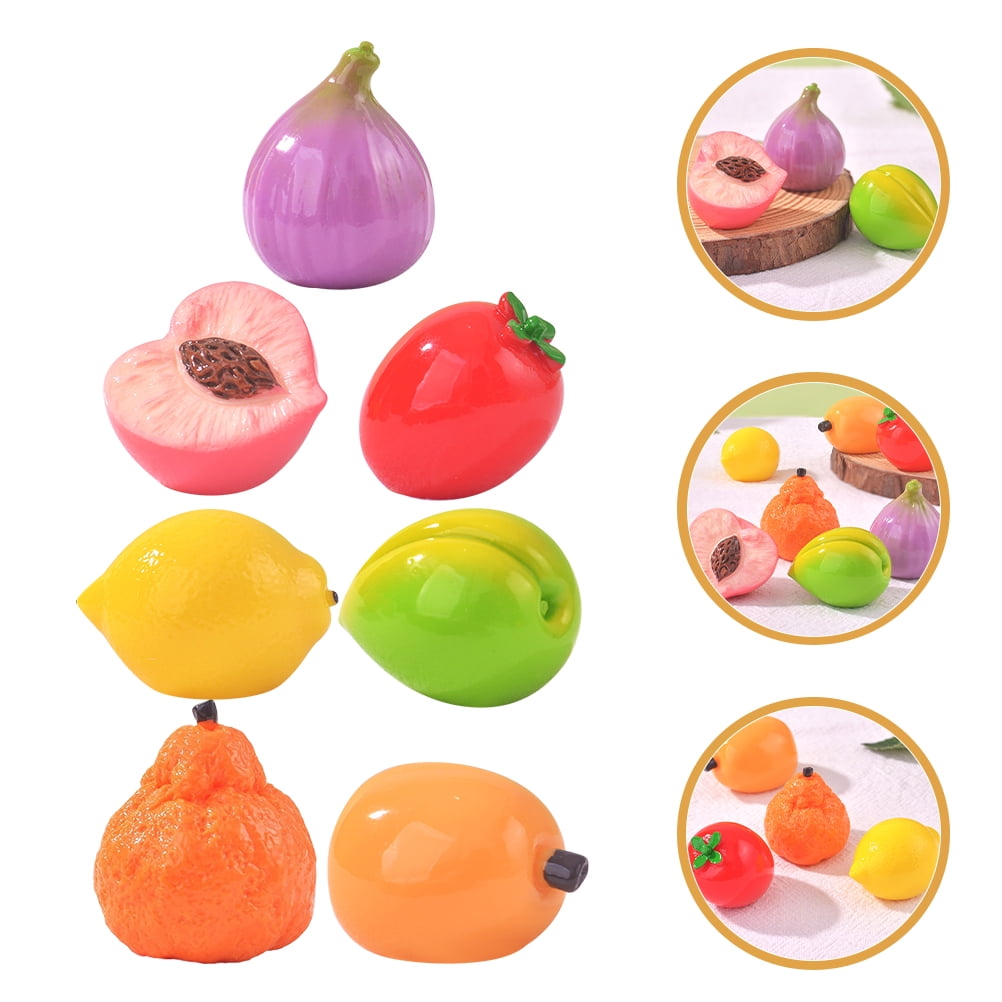 WHAMVOX 14pcs Artificial Fruit Set Creative Mini Resin Fruits For ...