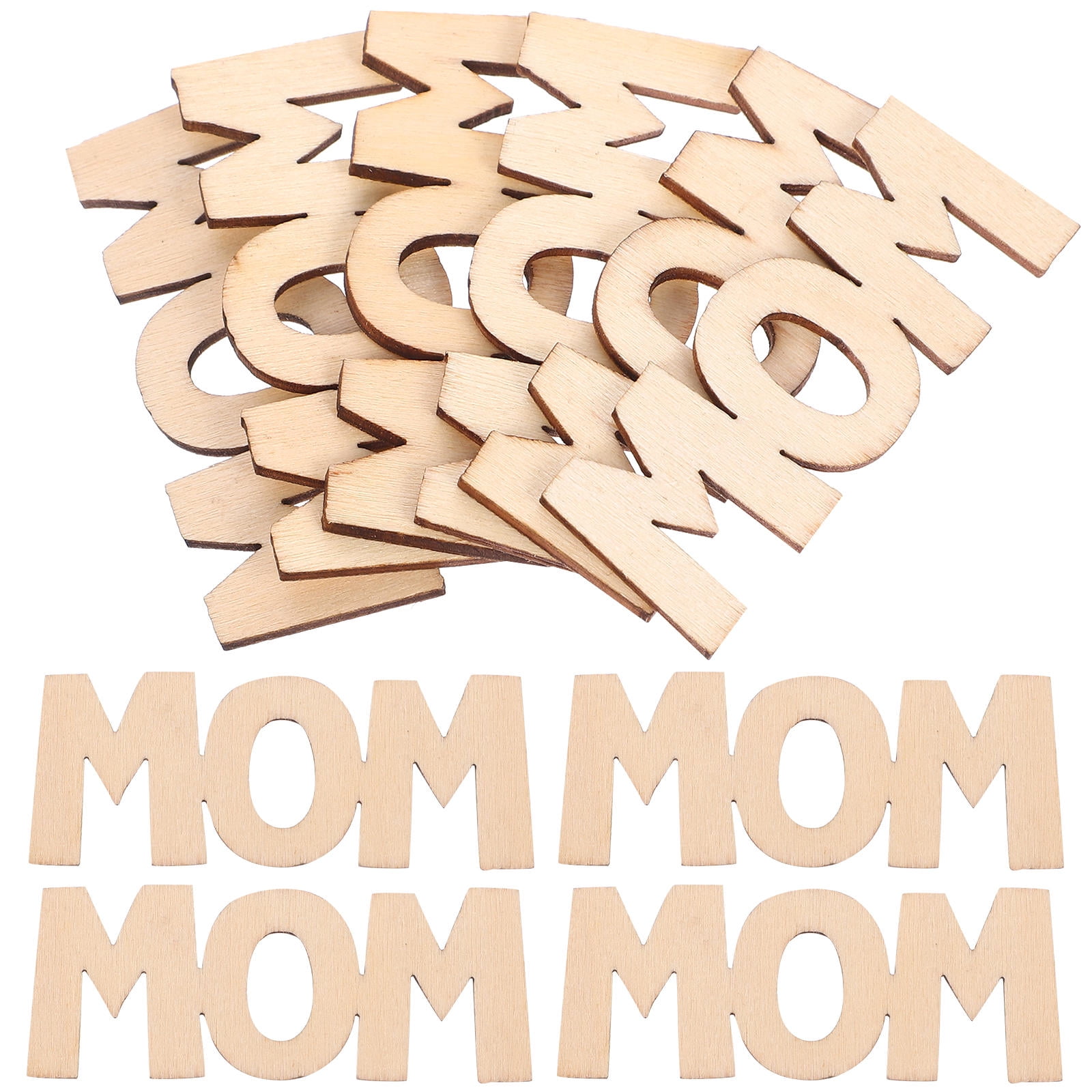WHAMVOX 15 Pcs Mom Sign Unfinished Words Cutouts Letter Decorations ...