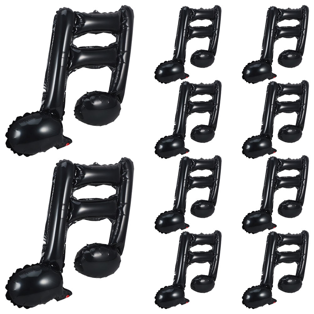 HOOWIFFY Elegant Black Musical Note Balloons Aluminum Foil Party Decor ...