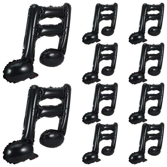 HOOWIFFY Elegant Black Musical Note Balloons Aluminum Foil Party Decor ...