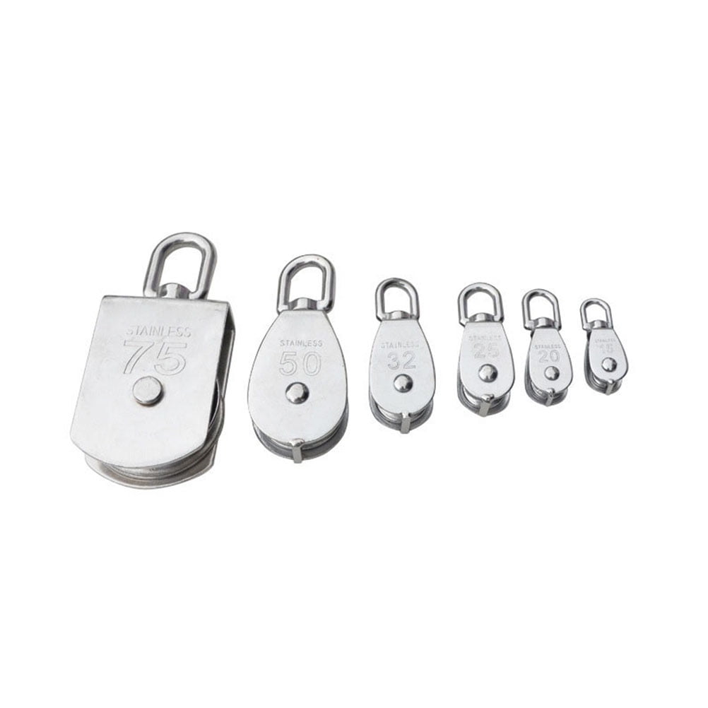 WHAMVOX 15mm Stainless Steel Single Wheel Swivel Pulley Block Loading ...