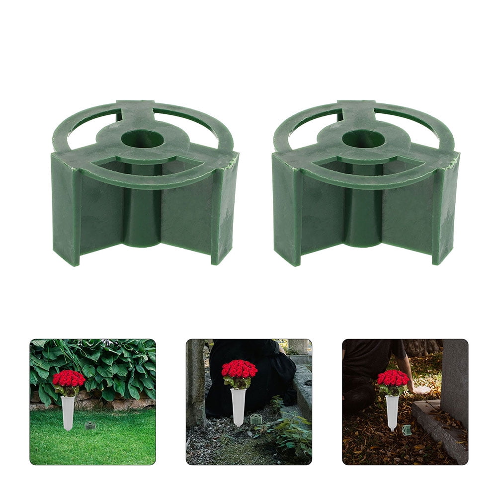 WHAMVOX 15pcs Memorial Grave Vases Bracket Plastic Cemetery Flower ...