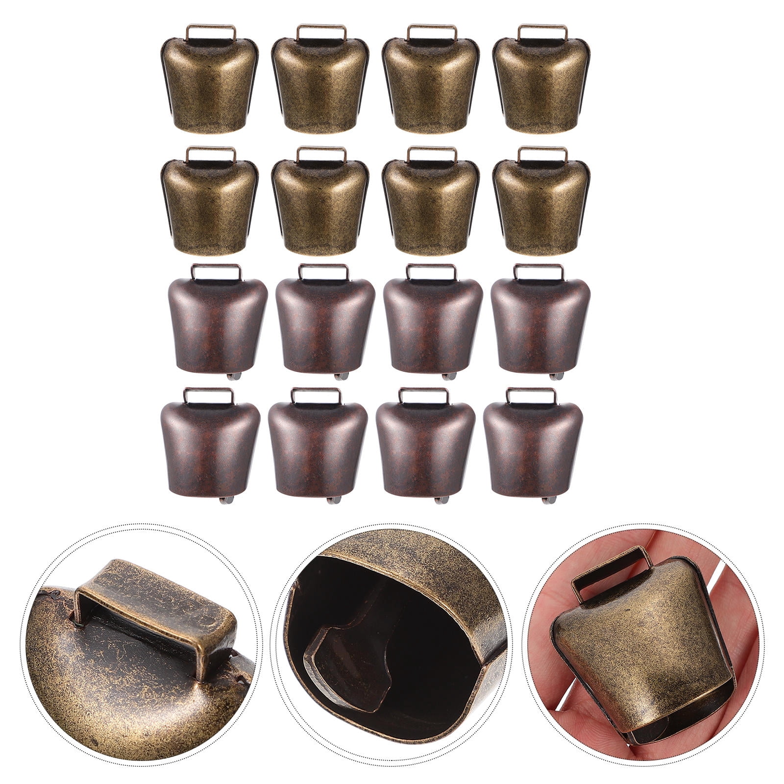 WHAMVOX 16 Pcs Cowbell Assorted Color Bells Animal Anti-lose Device ...