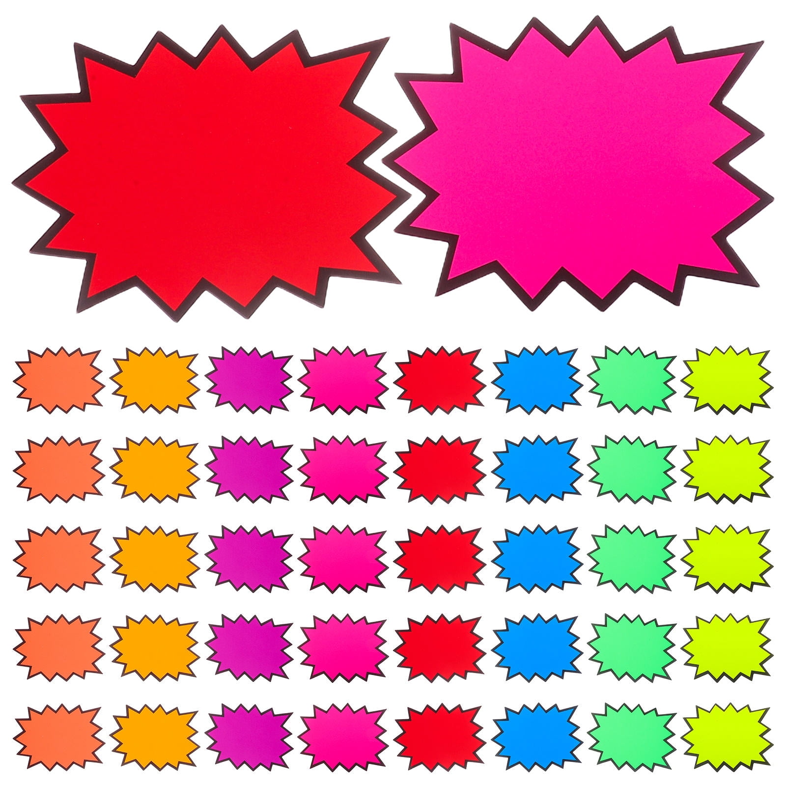 WHAMVOX 160pcs Retail Store Fluorescent Burst Sale Signs 8 Colors Price ...