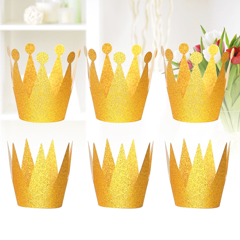 WHAMVOX 18 Pcs Glitter Birthday Crown Hats Party Hats Prince Crowns for ...