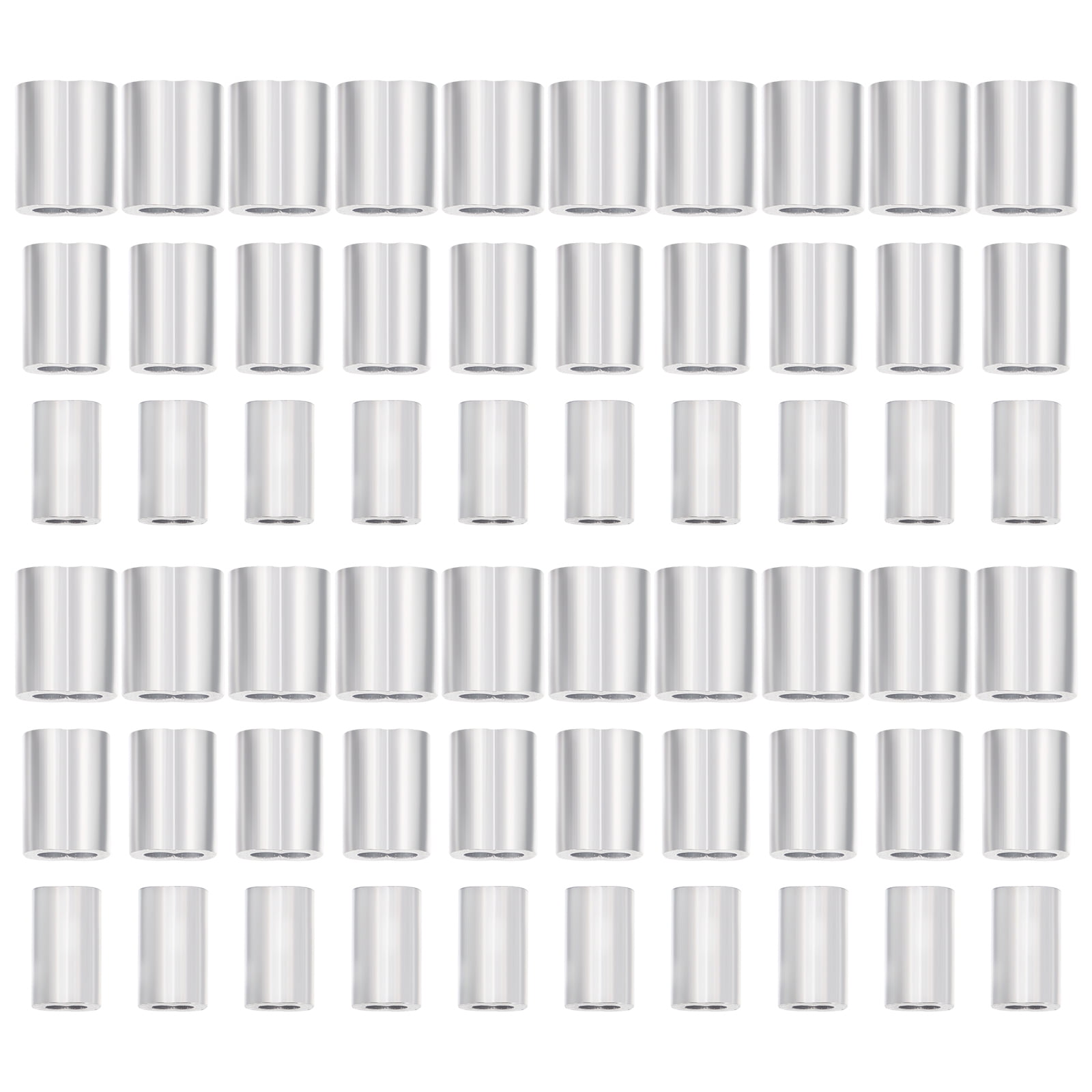 WHAMVOX 180 Pcs Wire Aluminum Cable Ends Rope Chuck Silver Sleeves ...
