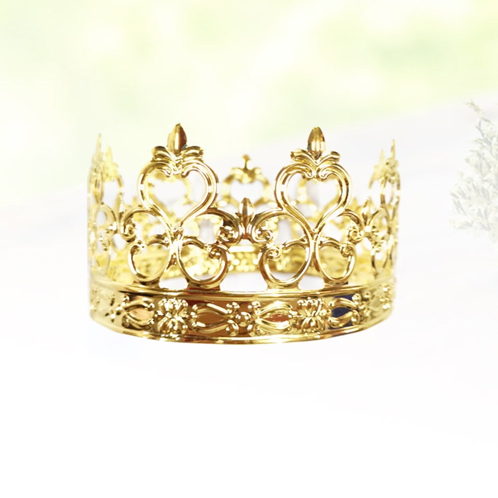 WHAMVOX 1PC Kids Crown Hollow Iron Patterned Crown Cake Decoration for ...