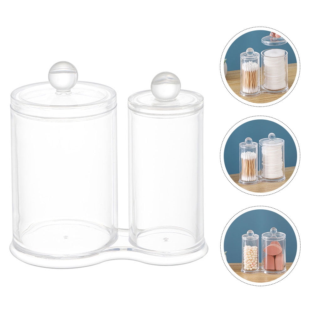 WHAMVOX 1Pack Cotton Buds Holder Transparent Acrylic Storage Box Square ...