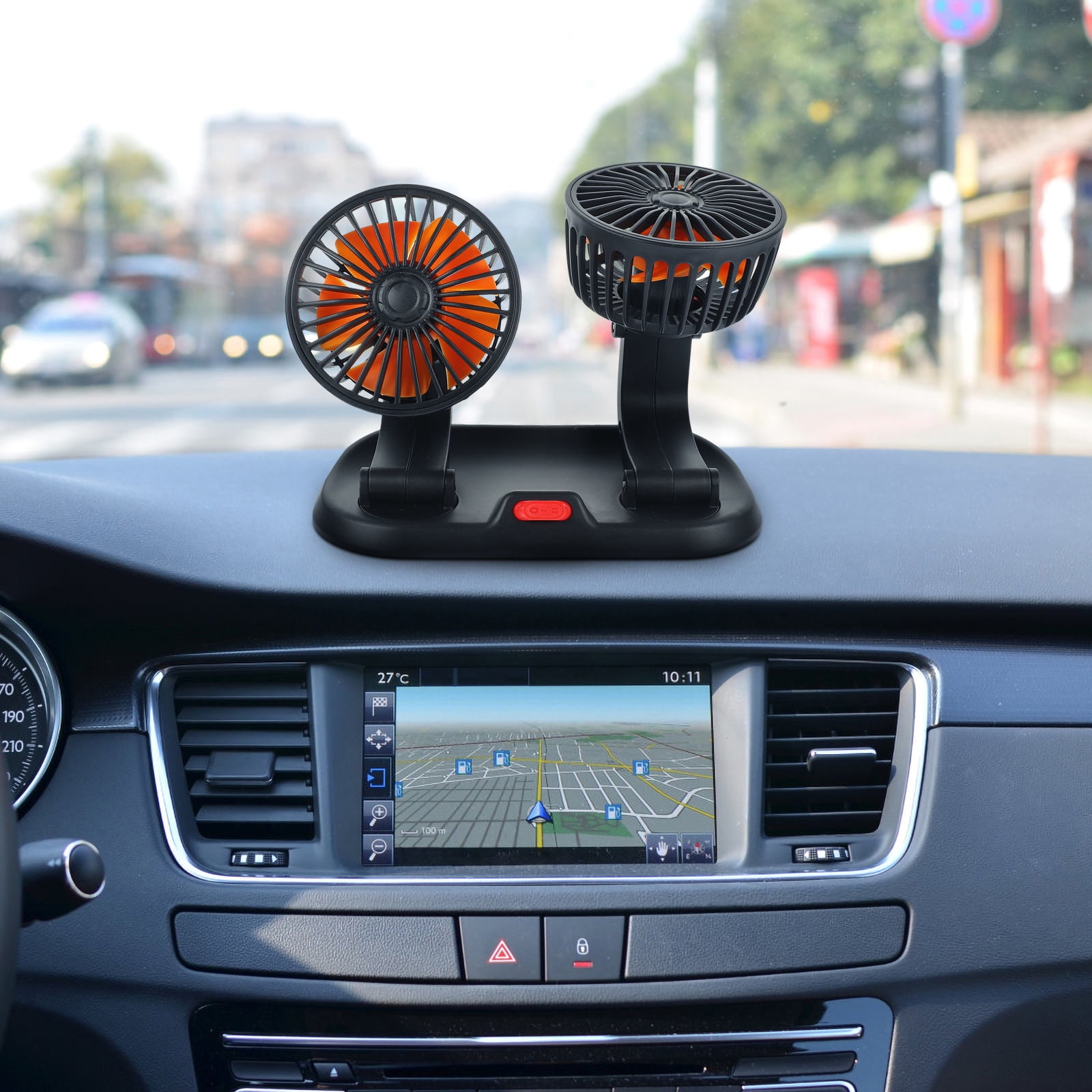 WHAMVOX 1Pack Small Car Cooling Fans Black 360-Degree Rotation 13 ...