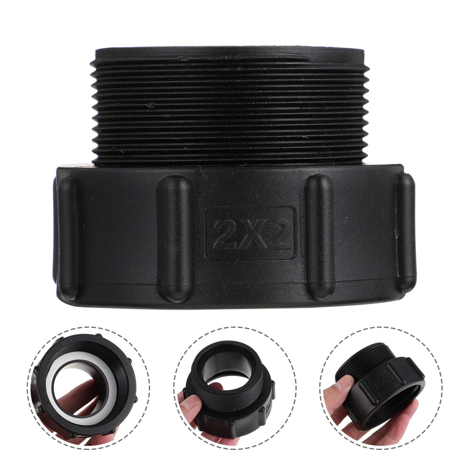 WHAMVOX 1Pc Black IBC Tank Adapter Coarse Thread Plastic Water Tank ...