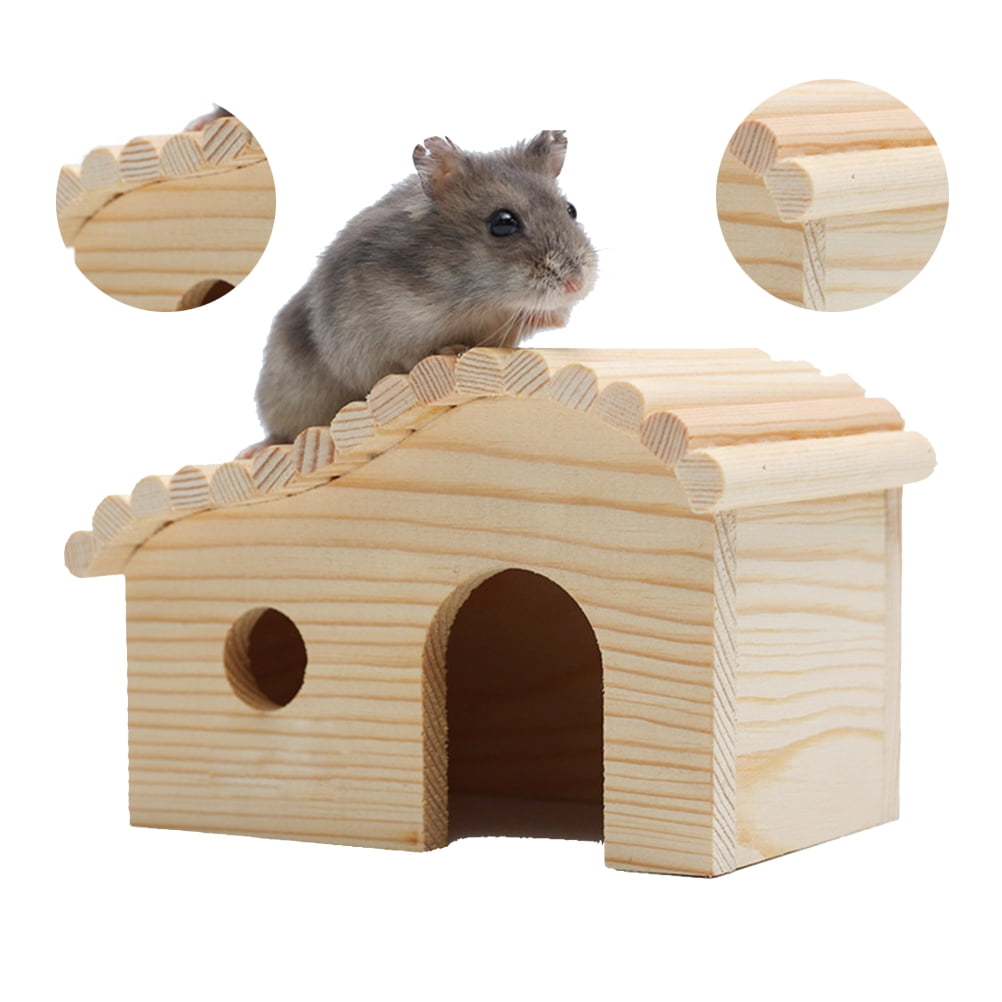 WHAMVOX 1Pcs Small Animals Habitat Hut with Square Shape and Round Hole ...