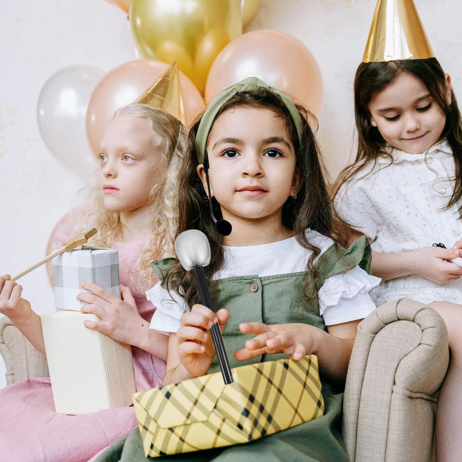 WHAMVOX 1Set Kids Pretend Microphone Glitter Realistic Foam Mic Prop ...