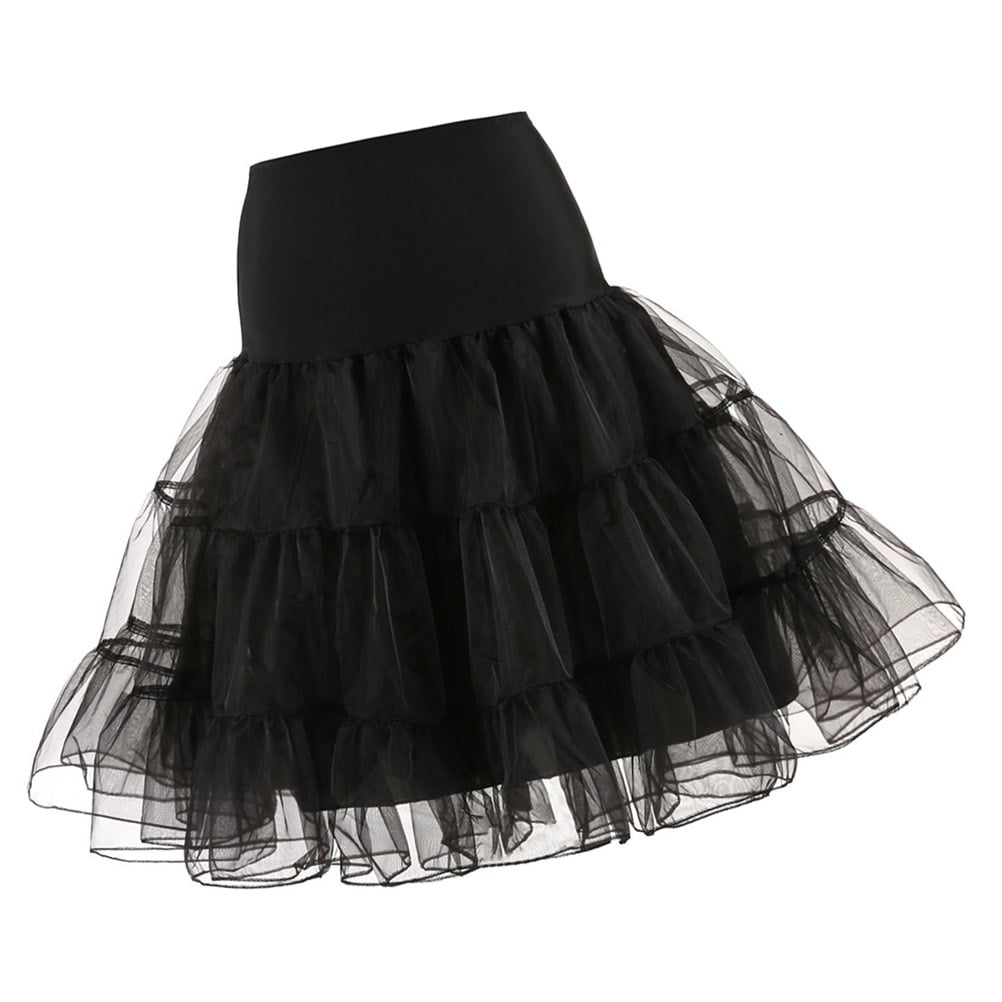 WHAMVOX 1Set Tulle Skirt Women Black Hoopless Design for Cosplay and ...