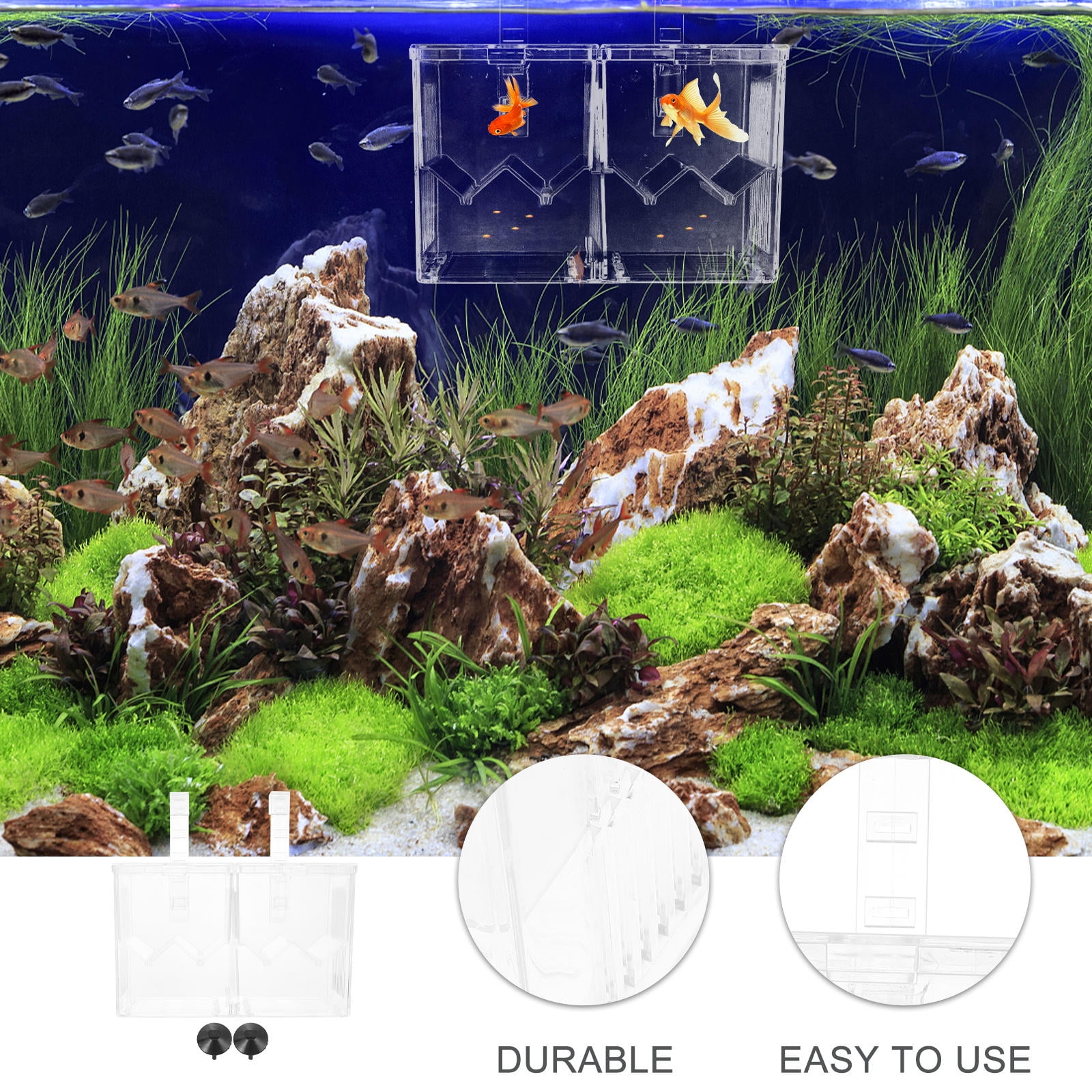 WHAMVOX 1pc Aquarium Fish Breeding Box Plastic Fish Isolation Box ...