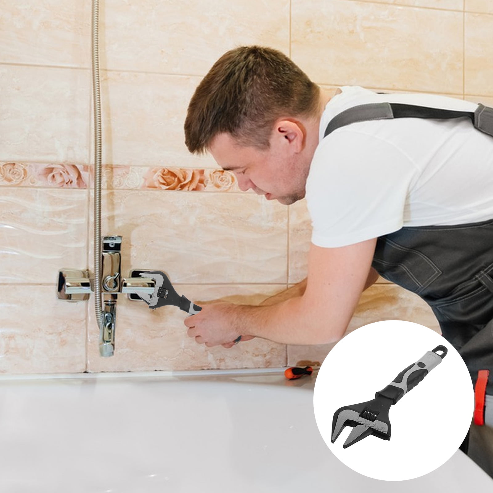 WHAMVOX 1pc Professional Large Opening Wrench Bathroom Tool Wrench ...
