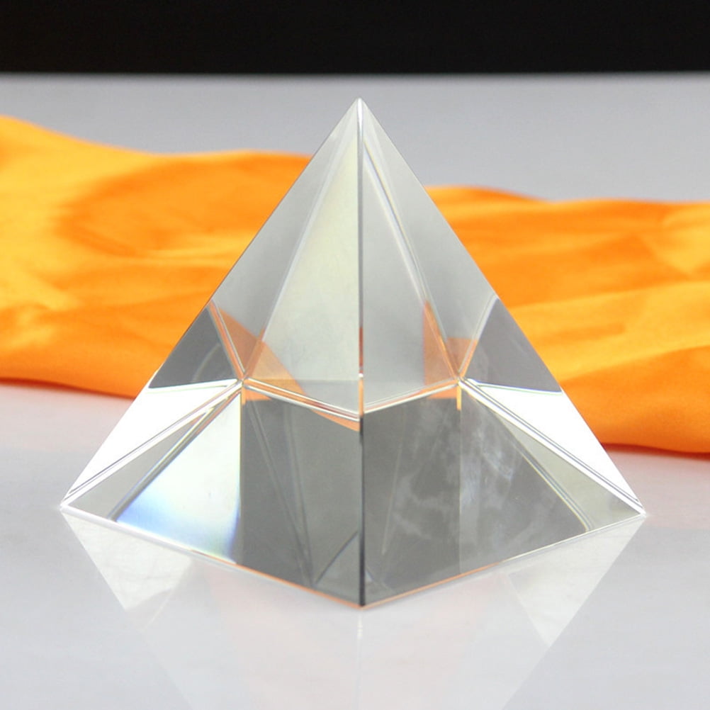 WHAMVOX 1pc Pyramid Crystal Glass Optical Glass Triangular Desktop ...